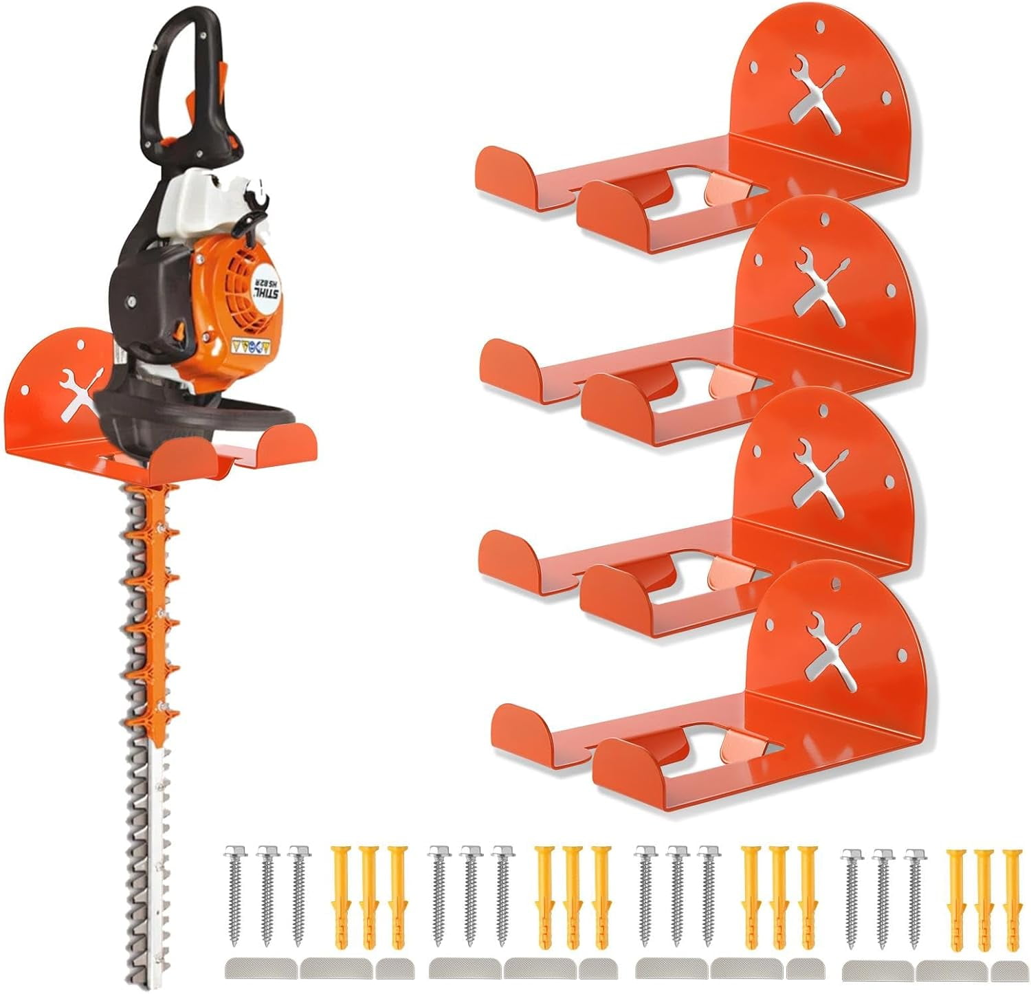 Upgraded Trimmer Rack Wall Mount - 8" Heavy Duty Weed Eater Hanger for ...