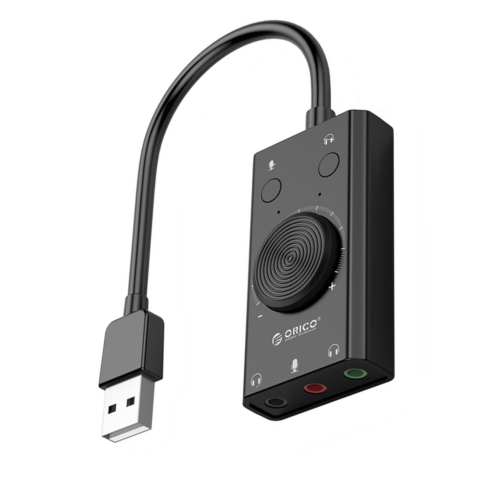 Upgraded USB Audio Adapter for Online Meetings Noise Reduction & LED ...