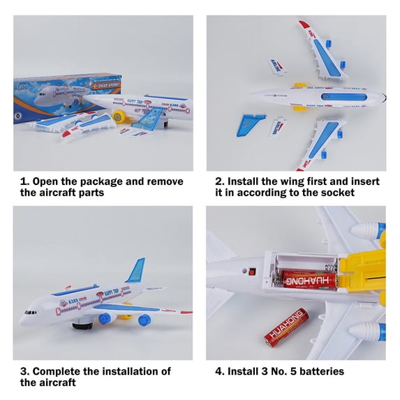 Upgraded Universal Airplane Passenger Plane With Music Illuminated Toy ...
