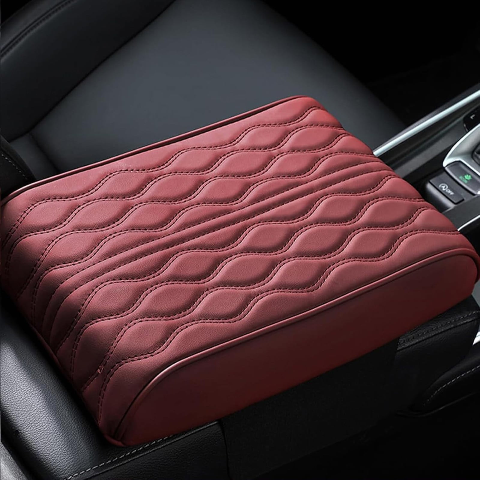 Upgraded Universal Style Memory Cotton Car Armrest Box Pad, Leather Car ...