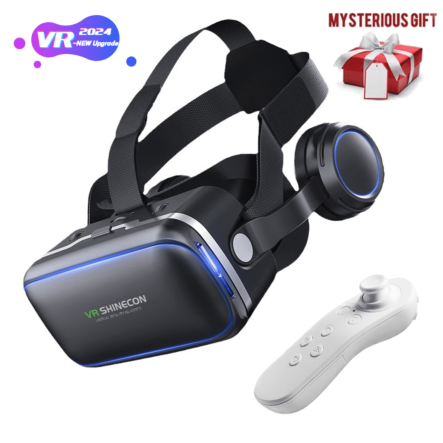 [Upgraded Version 2024] VR Glasses with Remote Controller, 3D Glasses ...