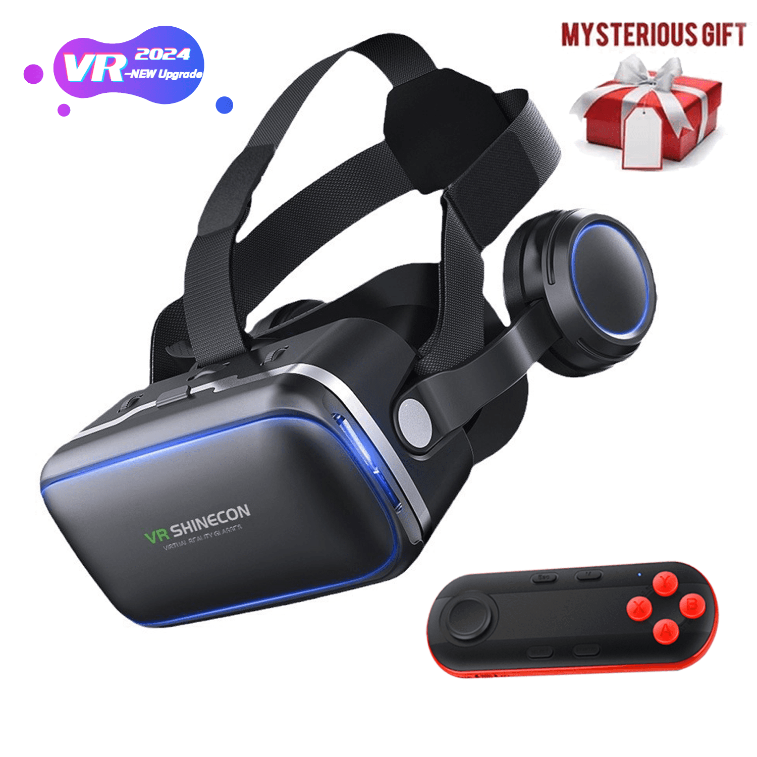 [Upgraded Version 2024] VR Glasses with Remote Controller, 3D Glasses ...