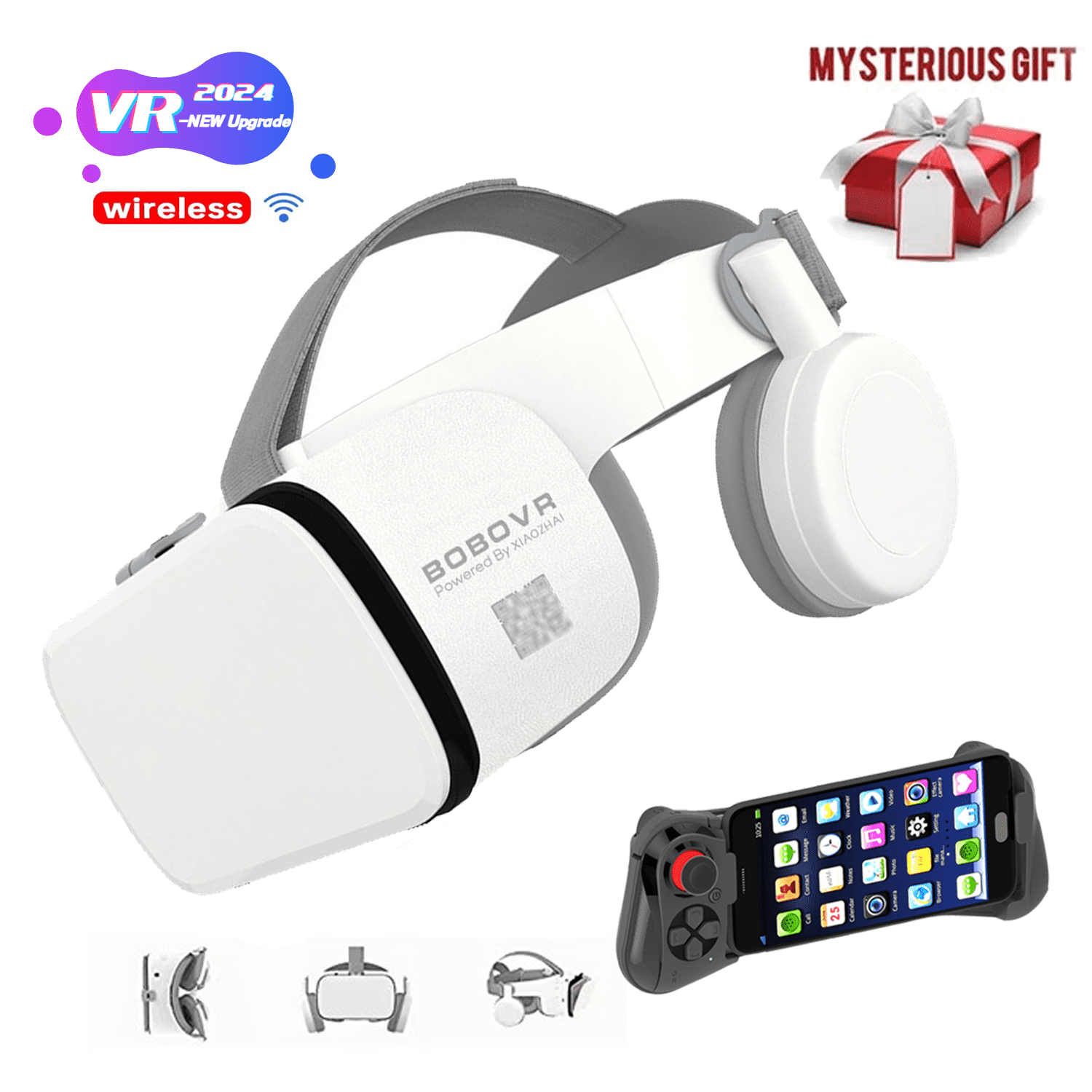 Upgraded Version 2024 Virtual Reality 3D VR Headset Smart Glasses, with ...