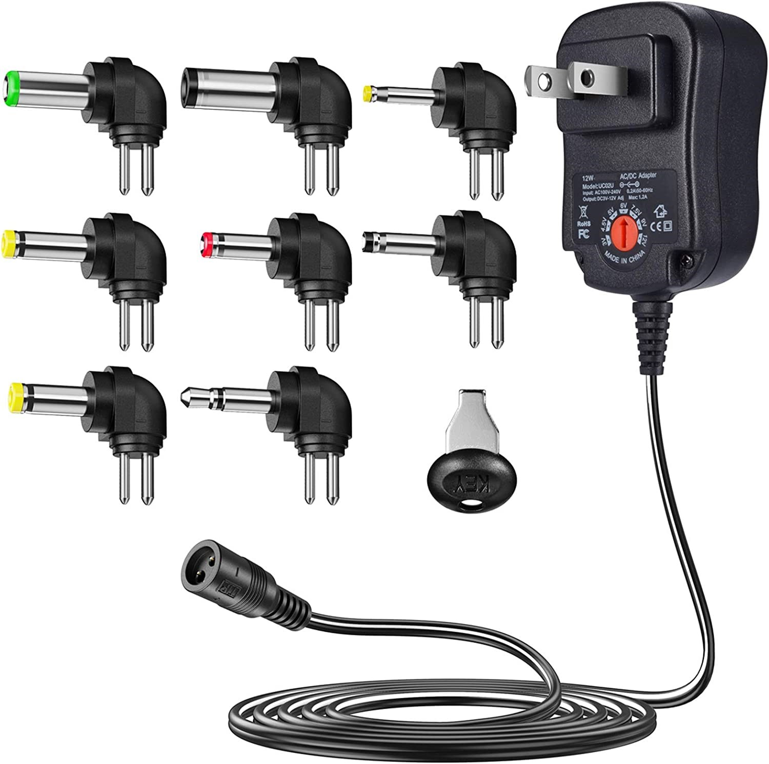 [Upgraded Version] 30W Universal AC/DC Adapter Switching Power Supply with 8 Selectable Adapter ...