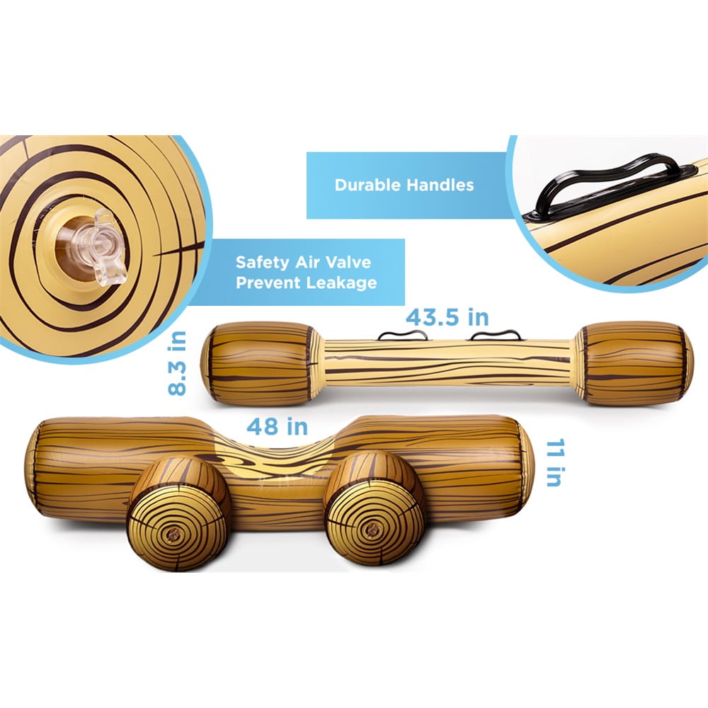 [Upgraded Version] Inflatable Ride On Battle Logs, Pool Games for ...