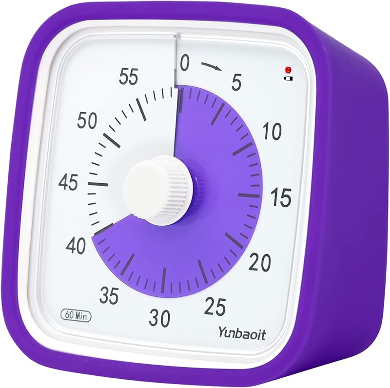 Upgraded Visual Timer with Protective Case, 60 Minute Silent Countdown ...