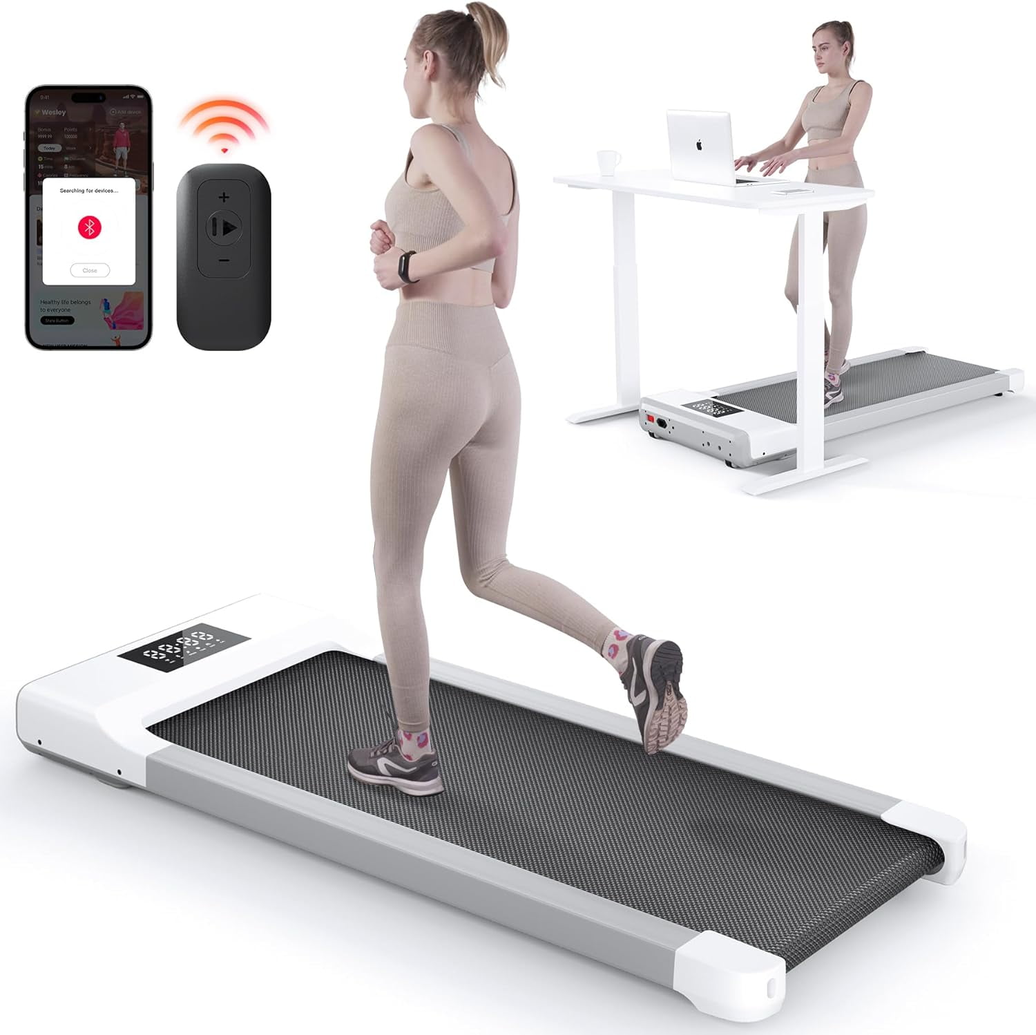 Upgraded Walking Pad Treadmill, Smart Walking Pads, 2.5HP Quiet Under Desk Treadmill for Home ...
