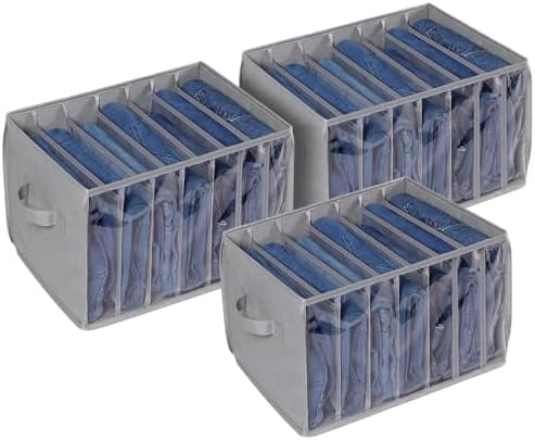 Upgraded Wardrobe Clothes Organizer with Support Board Clear Jeans ...