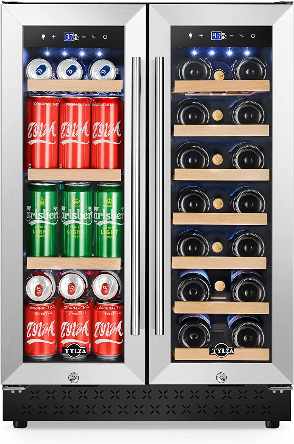 Upgraded Wine and Beverage Refrigerator 24 Inch, Dual Zone Wine ...