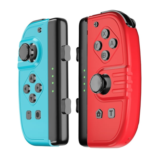 Dinosoo Brand TURBO Red/Blue Wireless Game Controller Pair for Nintendo Switch, Compatible with ...