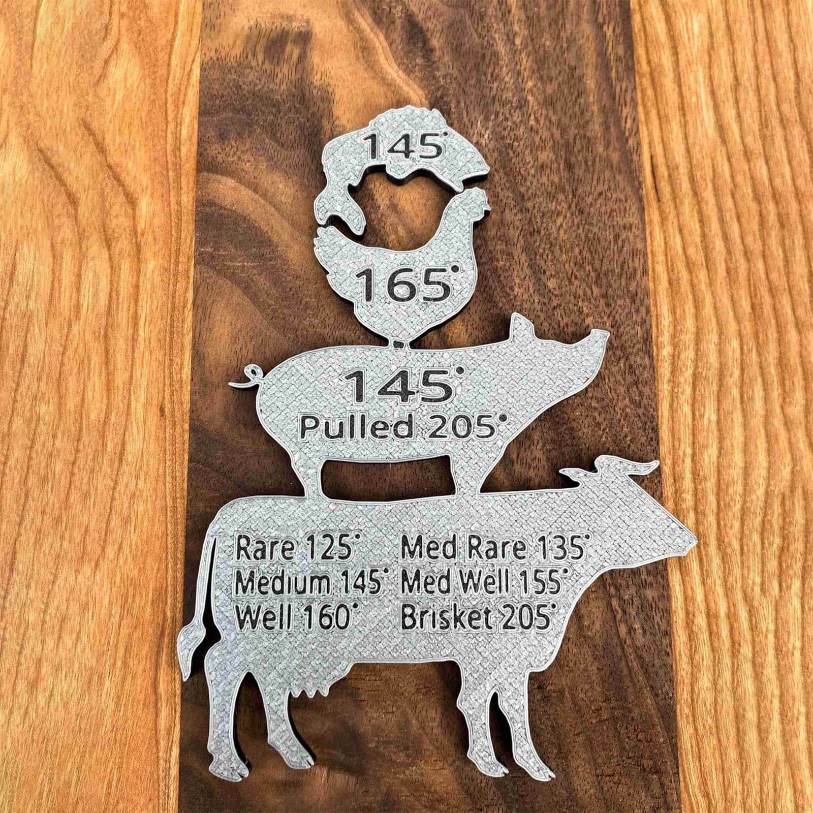 Upgraded Wooden Meat Temperature Magnet Chicken Beef PorkFish Cooking ...
