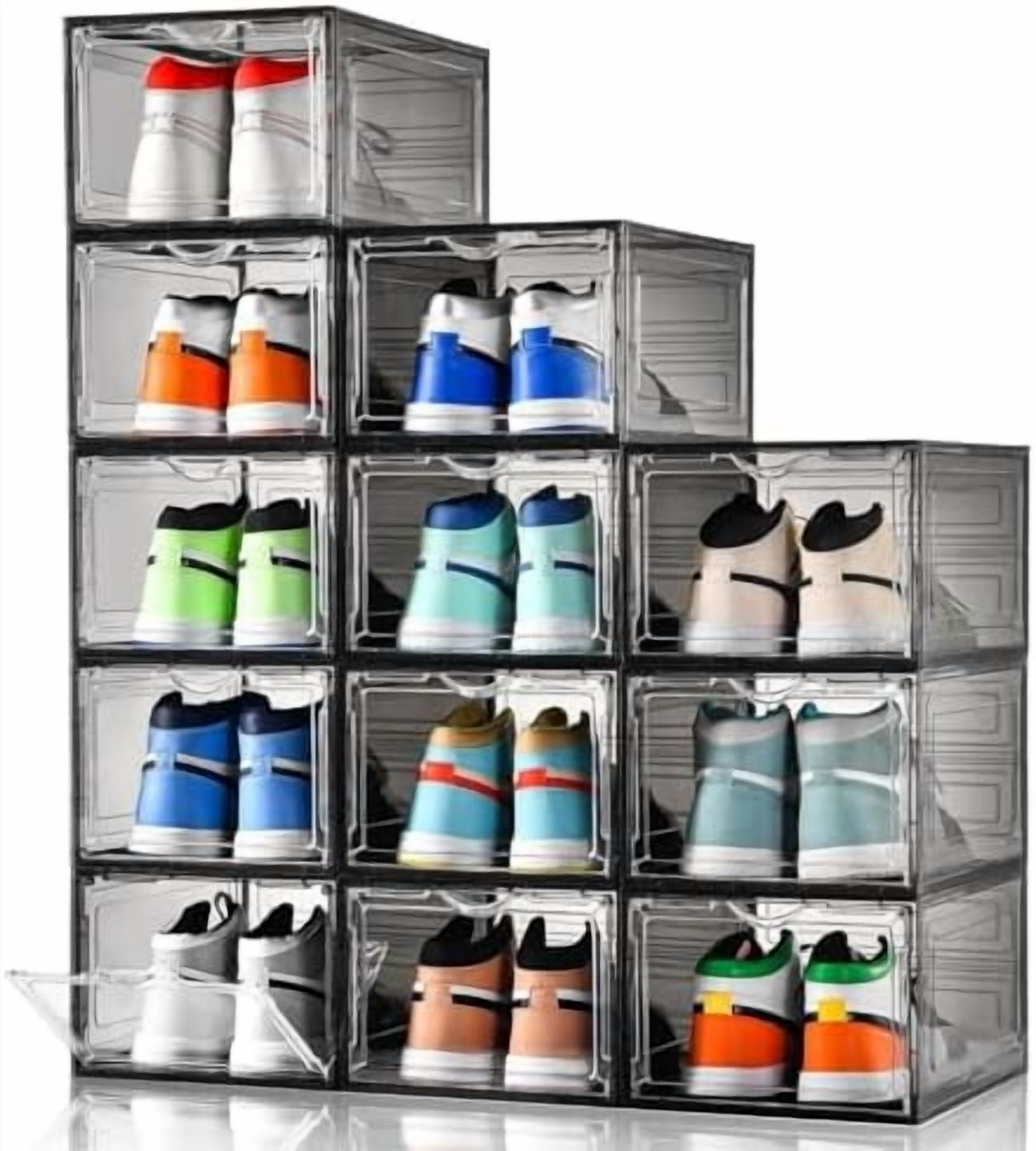 Upgraded X-Large Shoe Storage Box,12 Pack,Shoe Box Clear Plastic ...