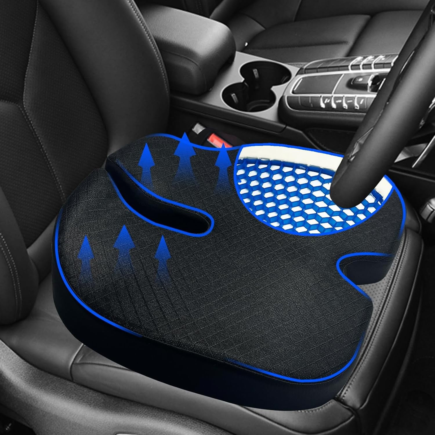 Upgrades Memory Foam Car Seat Cushion for Driving- X Large Honeycomb ...
