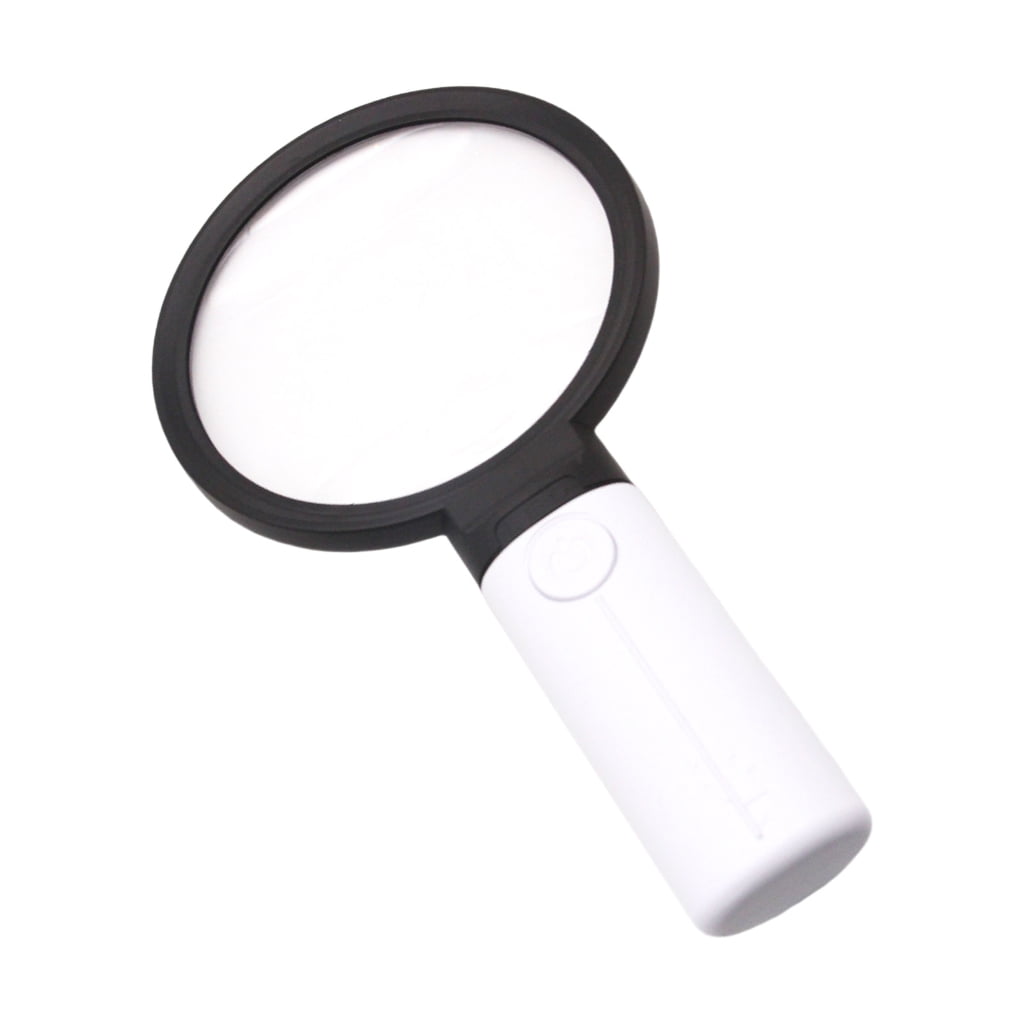 Upgrades Optical Lens Magnifier with 4 Build In LEDs Handheld Magnifier ...
