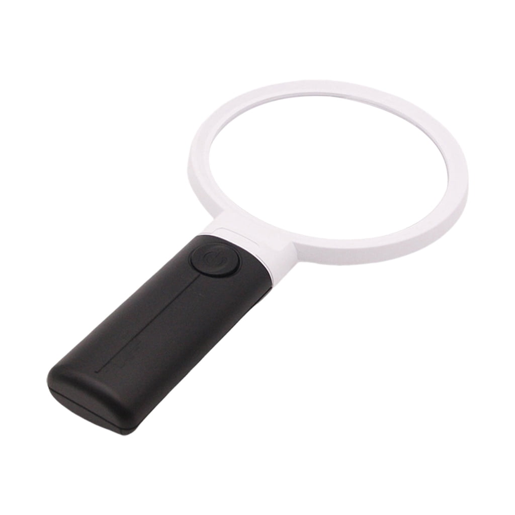 Upgrades Optical Lens Magnifier with 4 Build In LEDs Handheld Magnifier ...