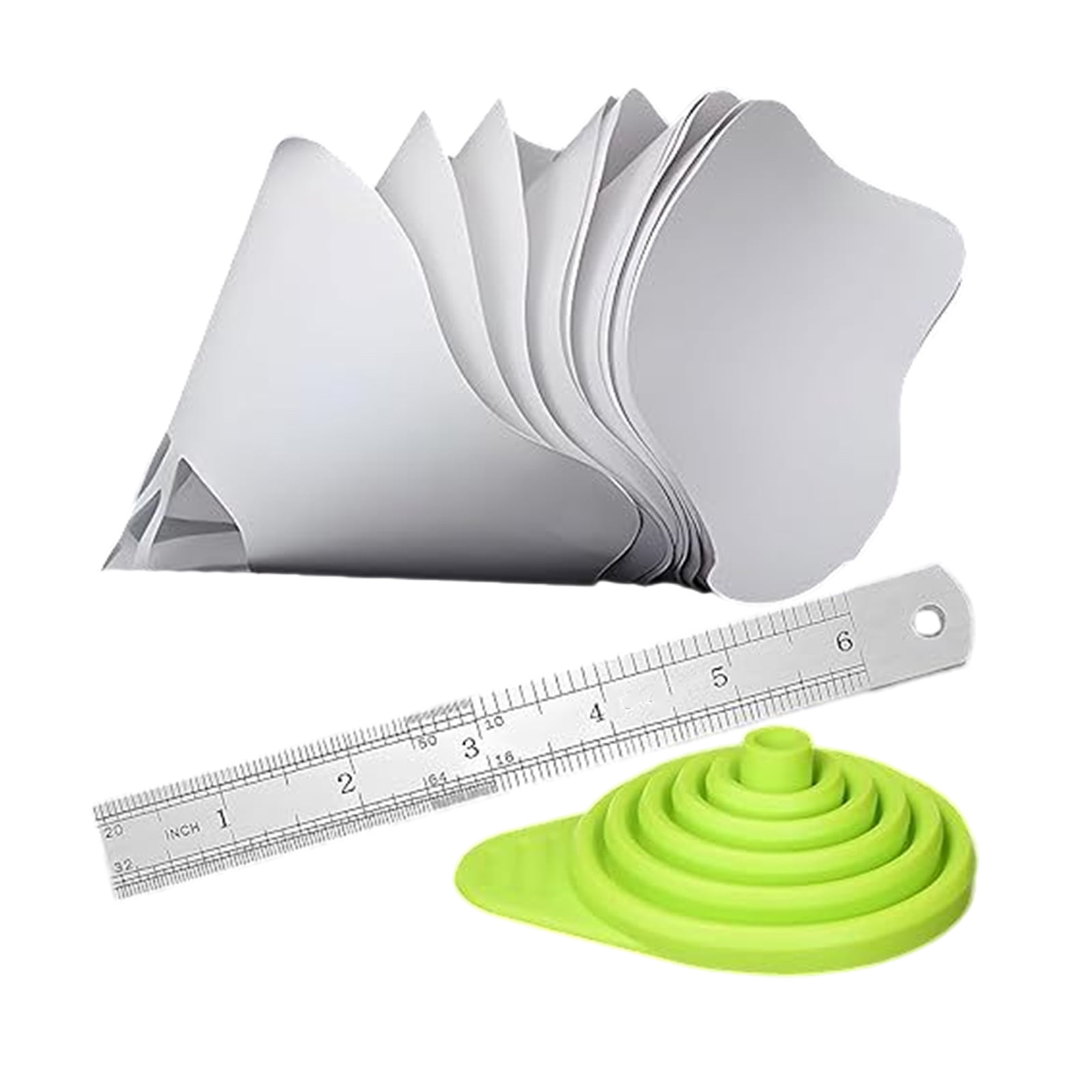Upgrades Paper Paint Filters with Silicone Funnel & Metal Ruler for ...