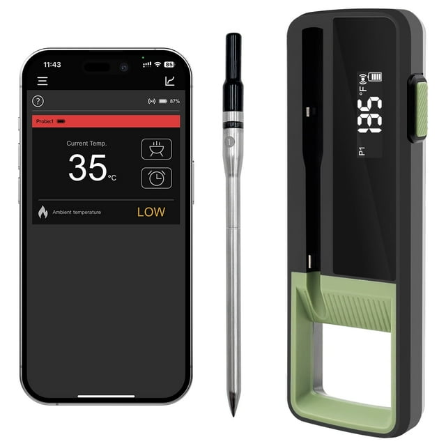 Upgrade Wireless Smart Meat Thermometer Probe, Bluetooth Meat ...
