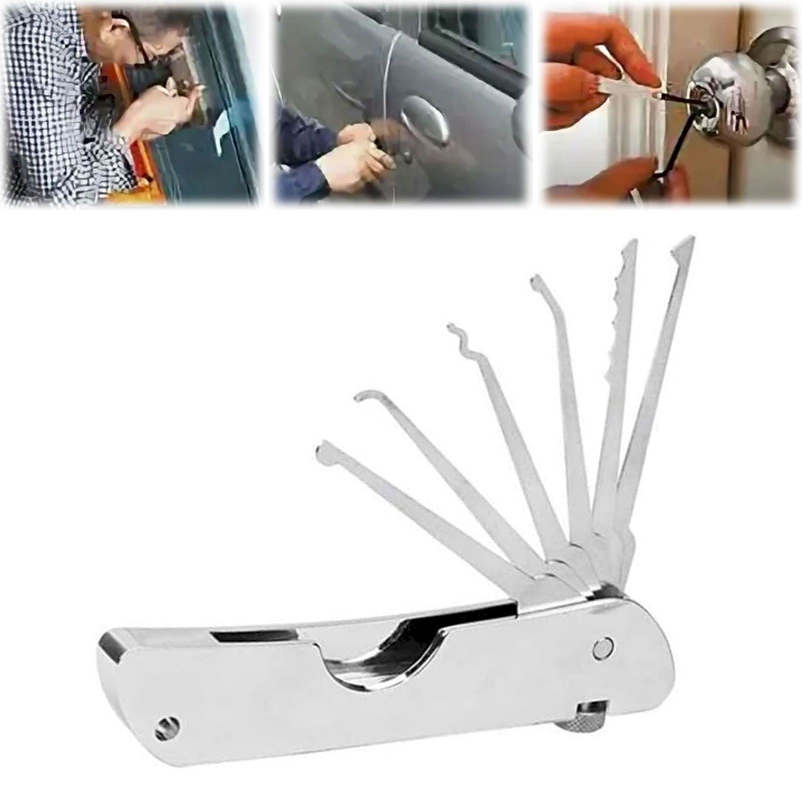Upgrated 6 in 1 Compact and Portable Lock Pick Set, Clock Pick Set ...