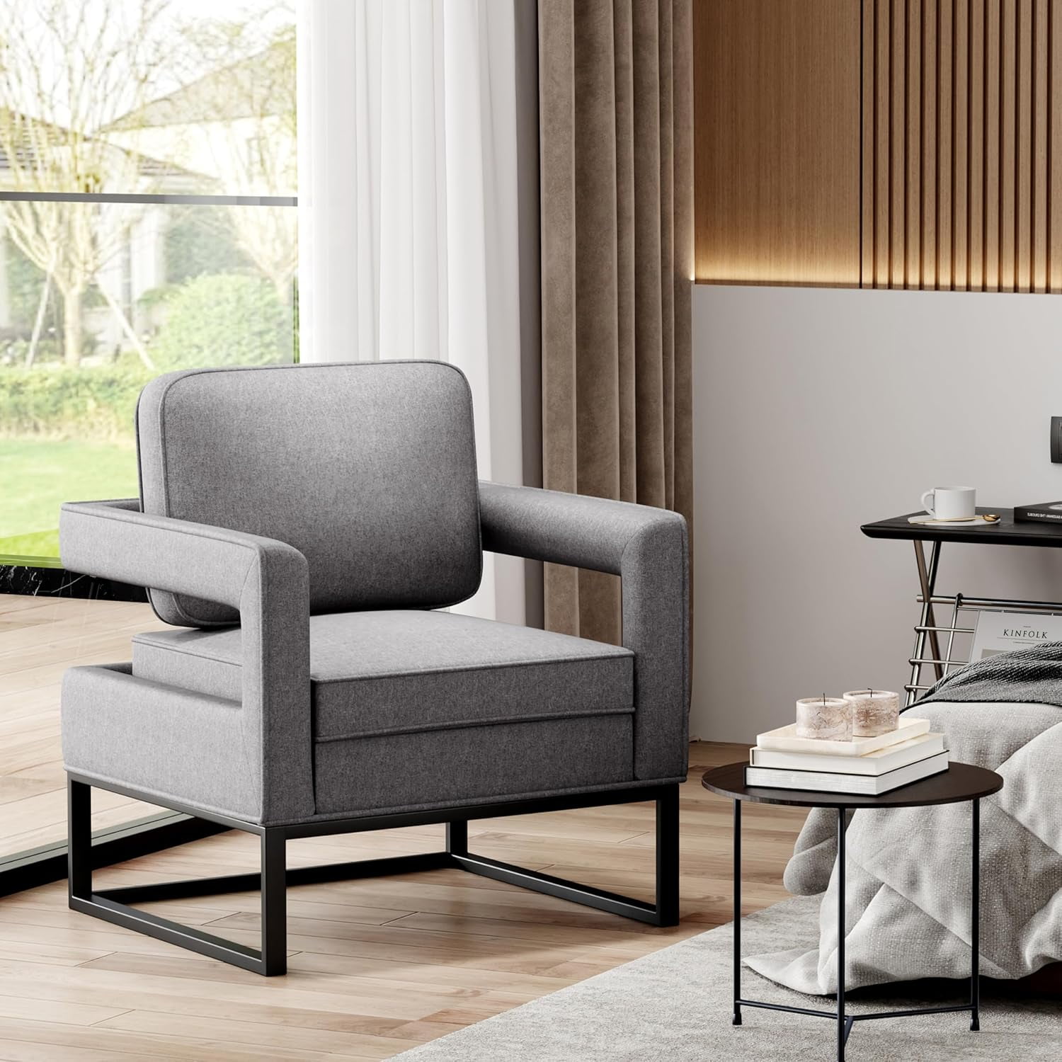 Upholstered Accent Chair Living Room Chairs, Modern Armchair Mid ...