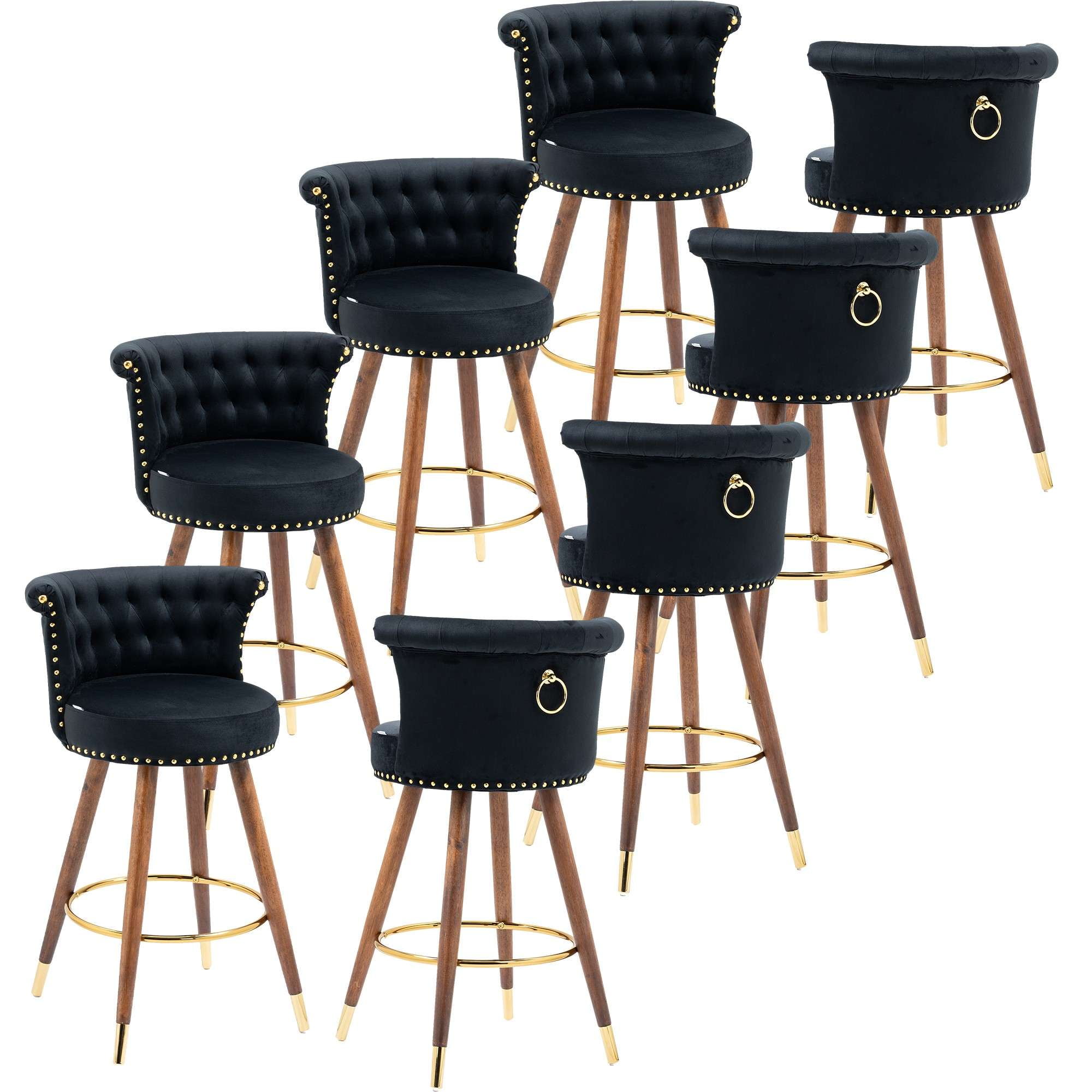 Upholstered Bar Stools, Tufted Counter Height Bar Stool Chairs with ...