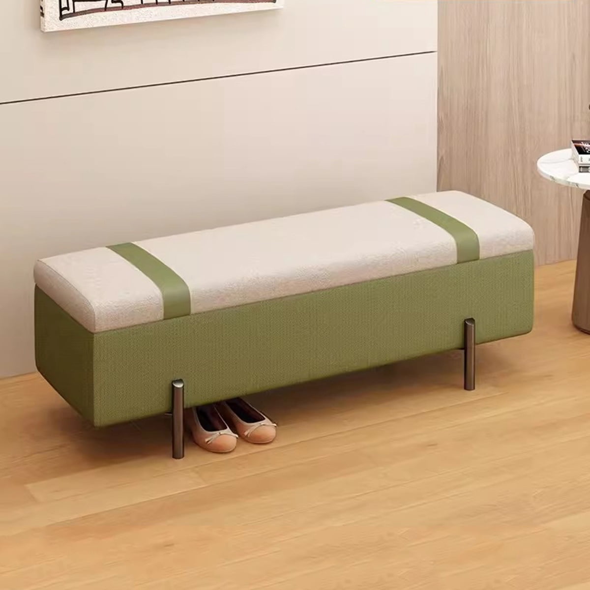Upholstered Bench Seat with Storage End Bench Storage Ottoman for ...
