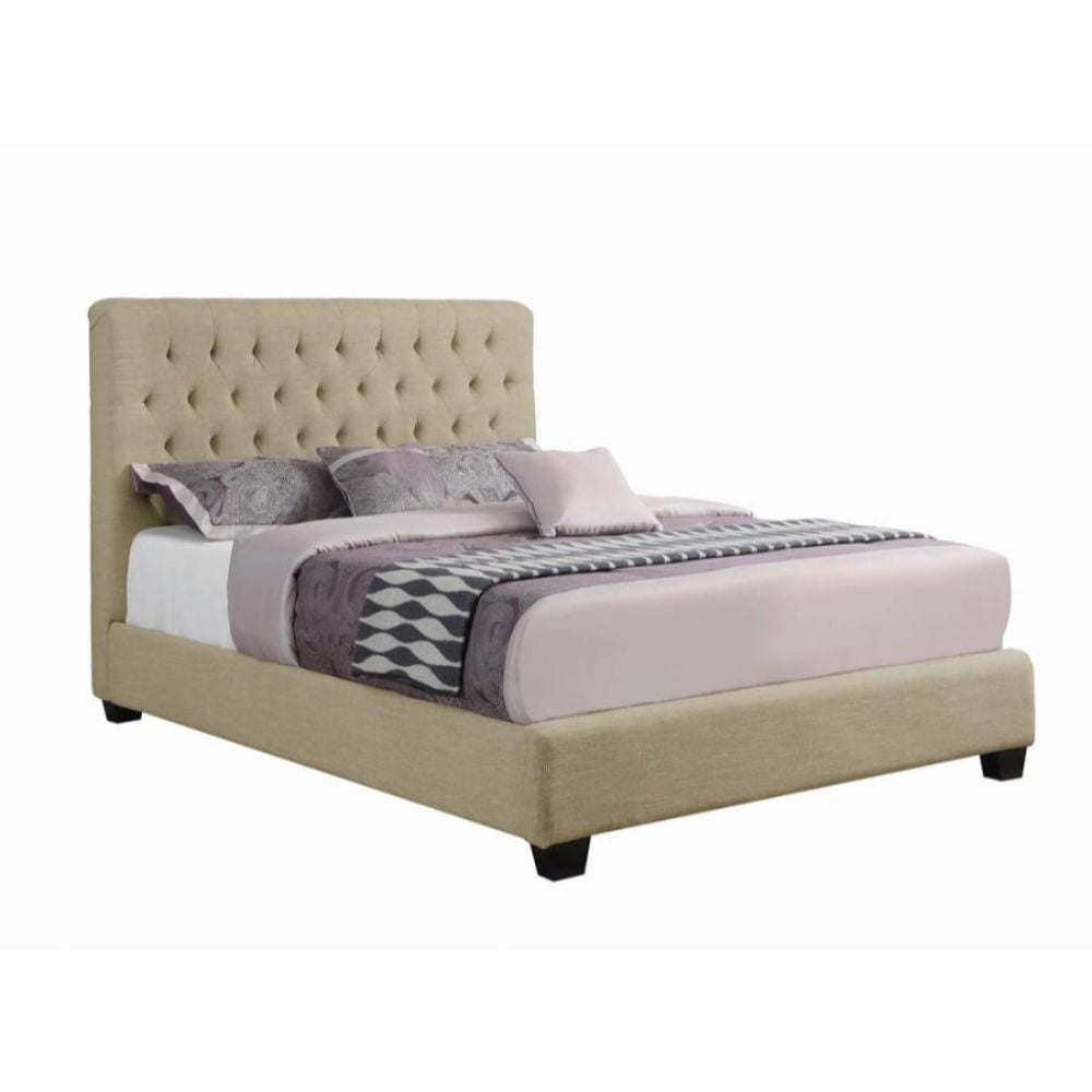 Upholstered California King Bed, Oatmeal - Walmart.com