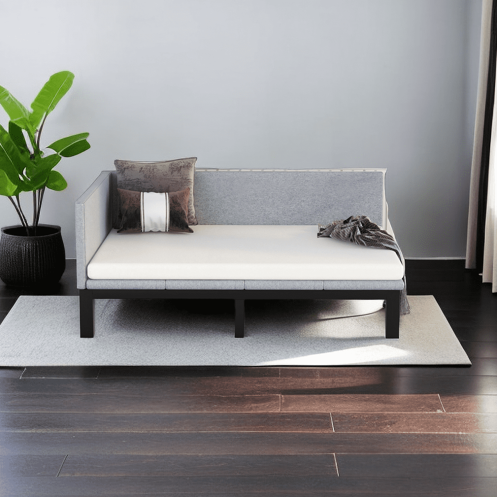 Upholstered Daybed Full Size Corner Daybed Frame with Cushion Modern ...