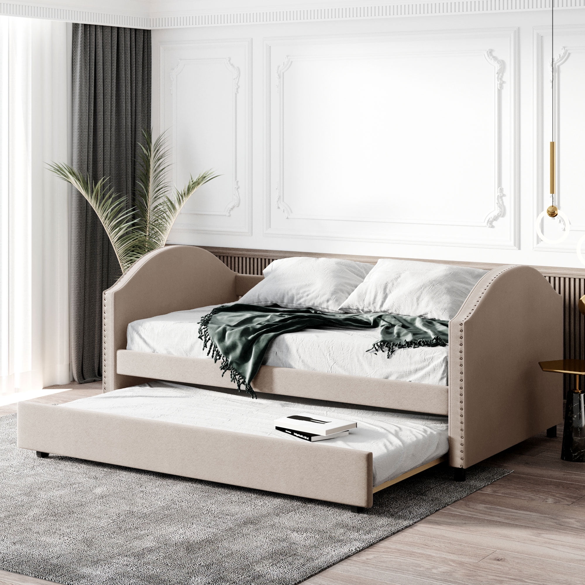 Upholstered Design Daybed and Trundle Set, Full Daybed Upholstered ...