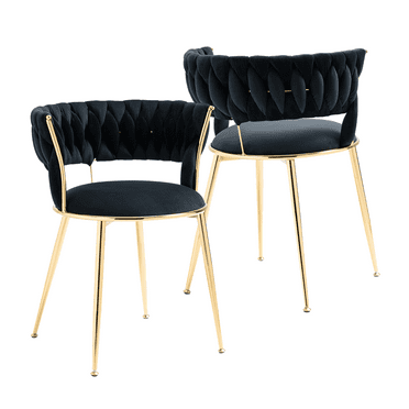 Velvet Accent Chair,Modern Dining Chair with Curved Back and Gold Metal ...