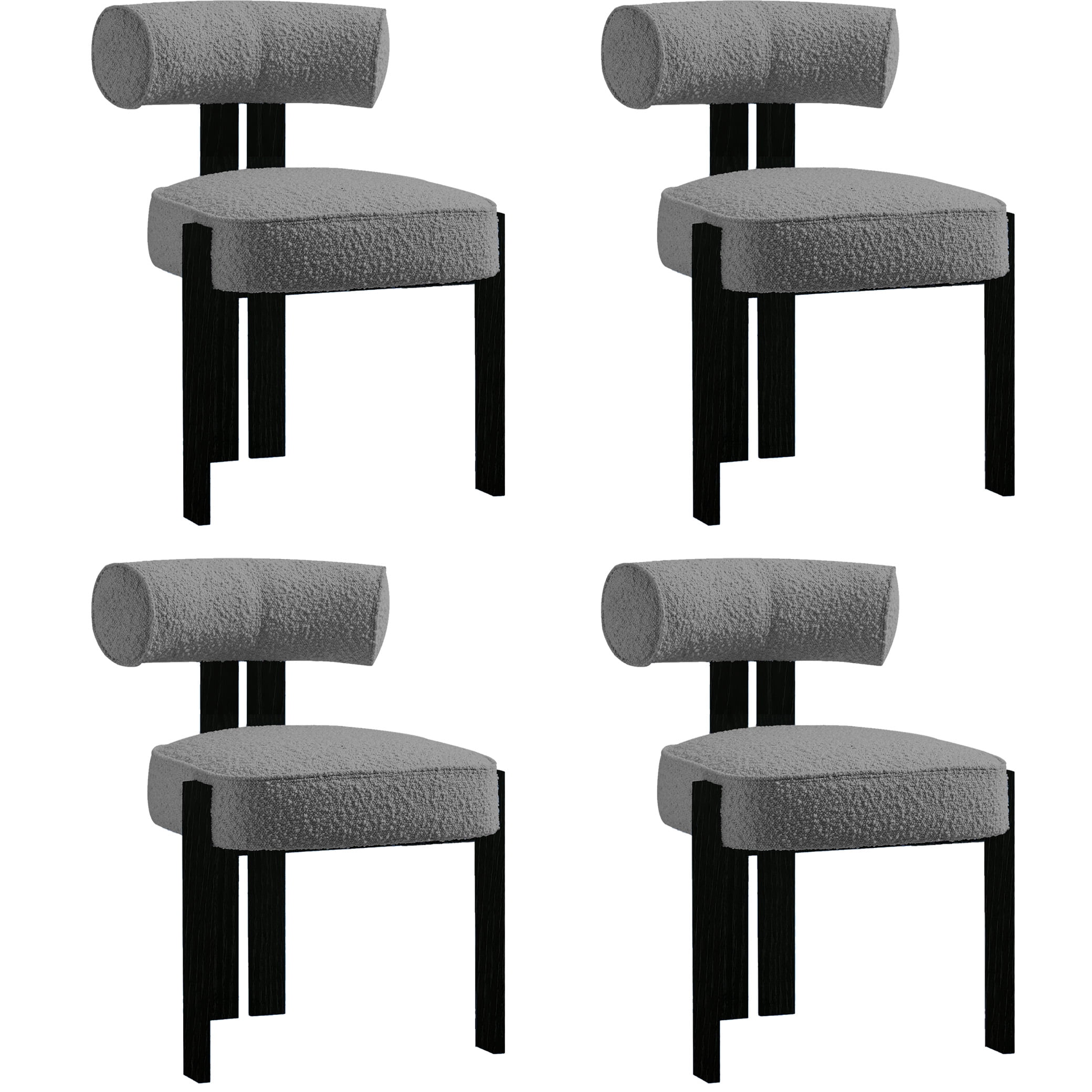 Upholstered Dining Chairs,Modern Boucle Dining Room Chairs with ...