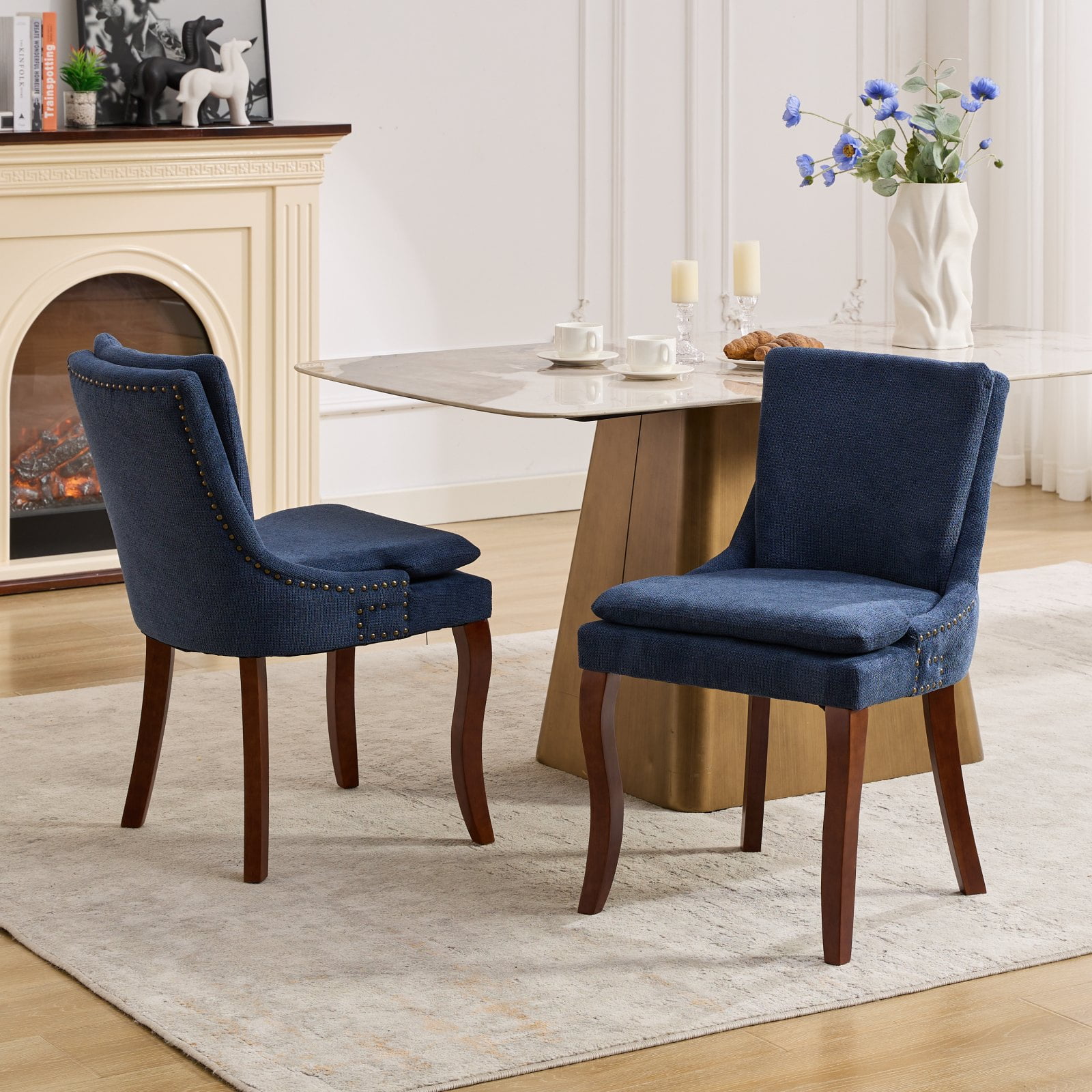 Upholstered Dining Chairs - Nikki Collection Set of 4 Chenille Chairs ...