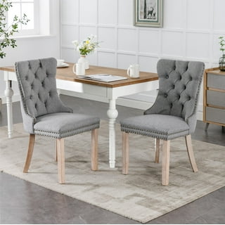 Wing-Back Button Tufted Dining Chairs, High-end Velvet Upholstered ...