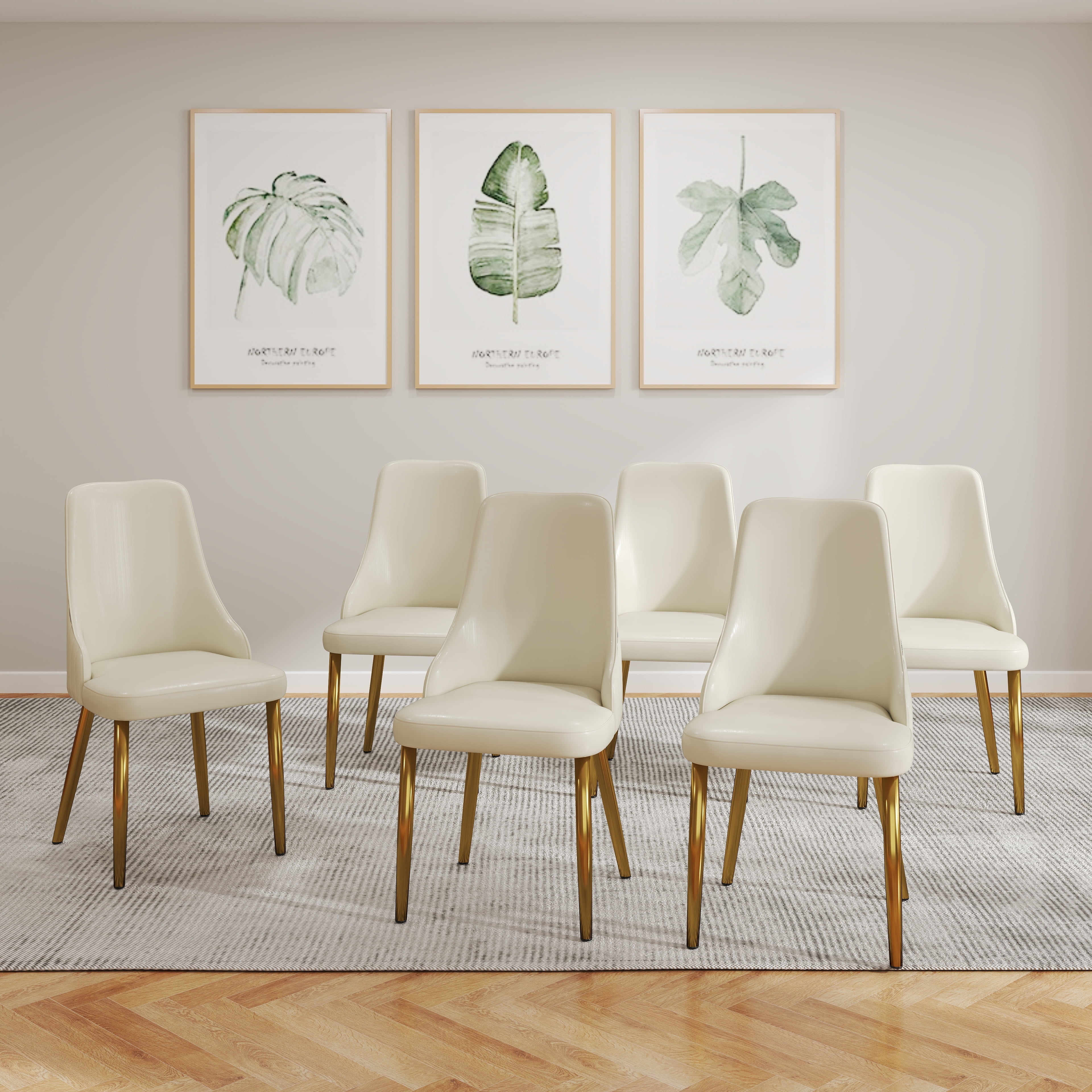 bokifol Upholstered Dining Chairs Set of 4,36.6" Modern Accent Dining ...