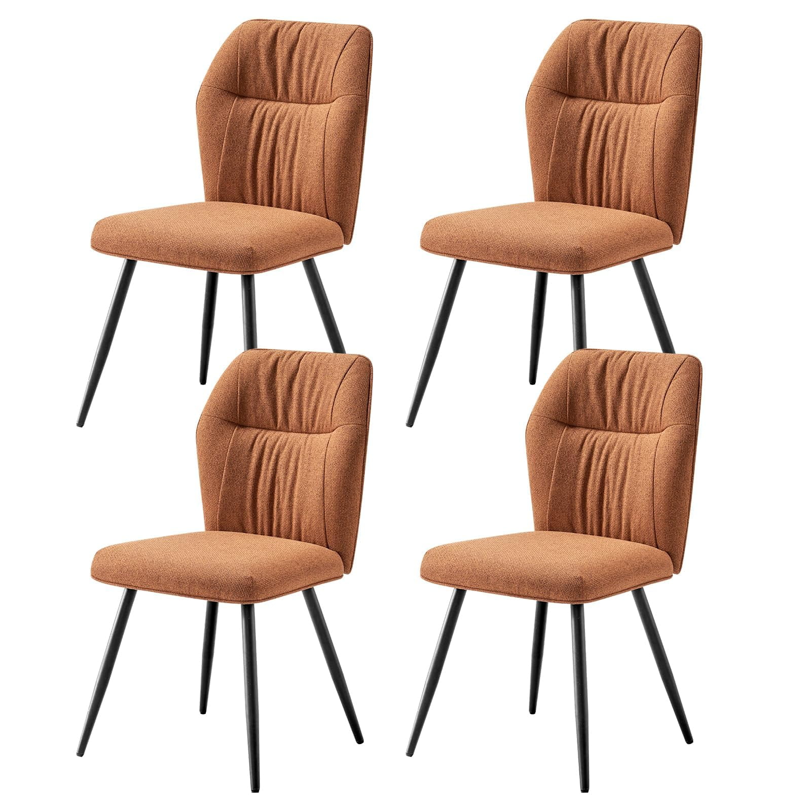 Upholstered Dining Chairs Set of 4, Curved High Back Modern Kitchen ...