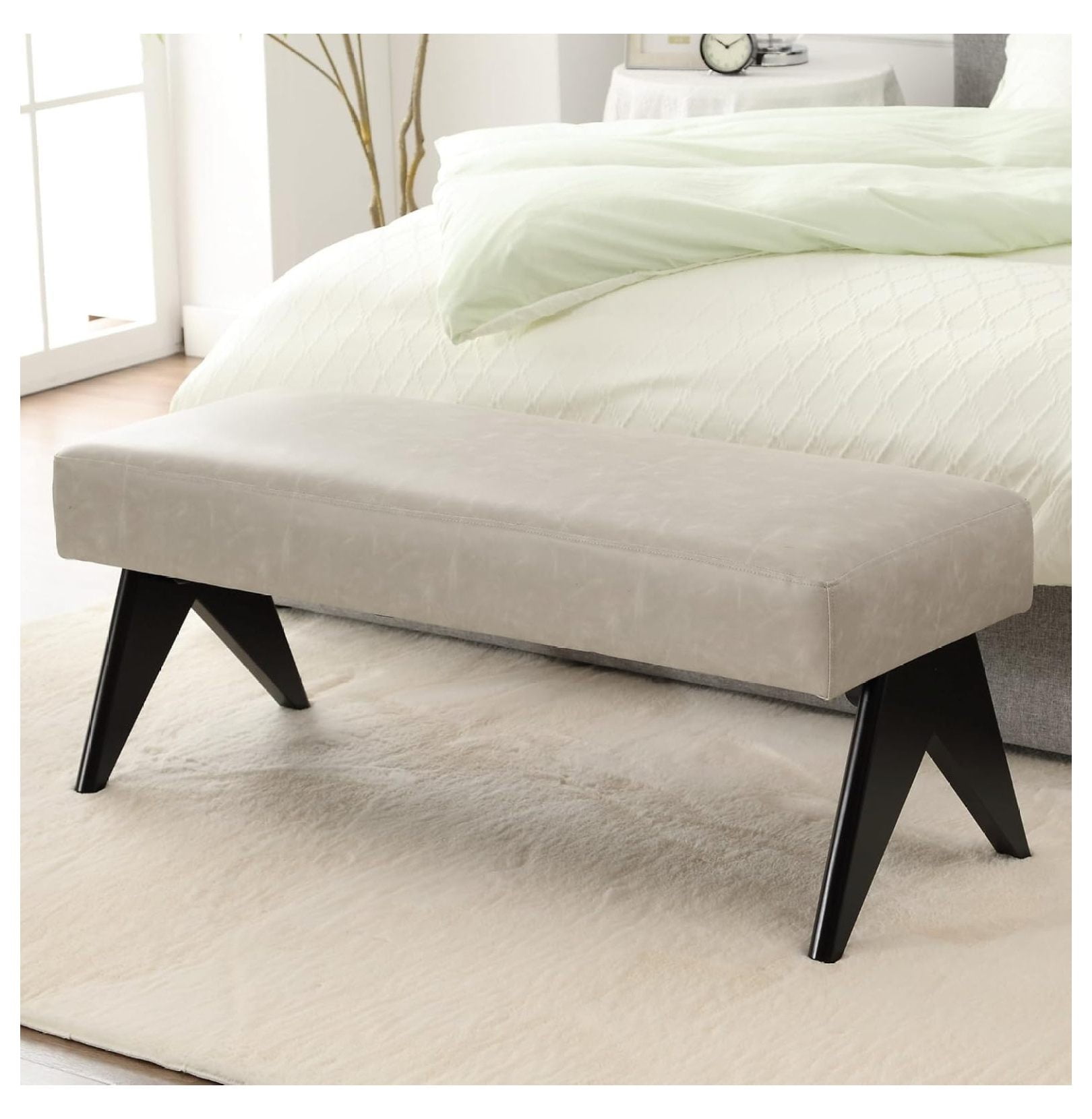 Upholstered Entryway Bench Bedroom Bench End of Bed Dining Bench with ...