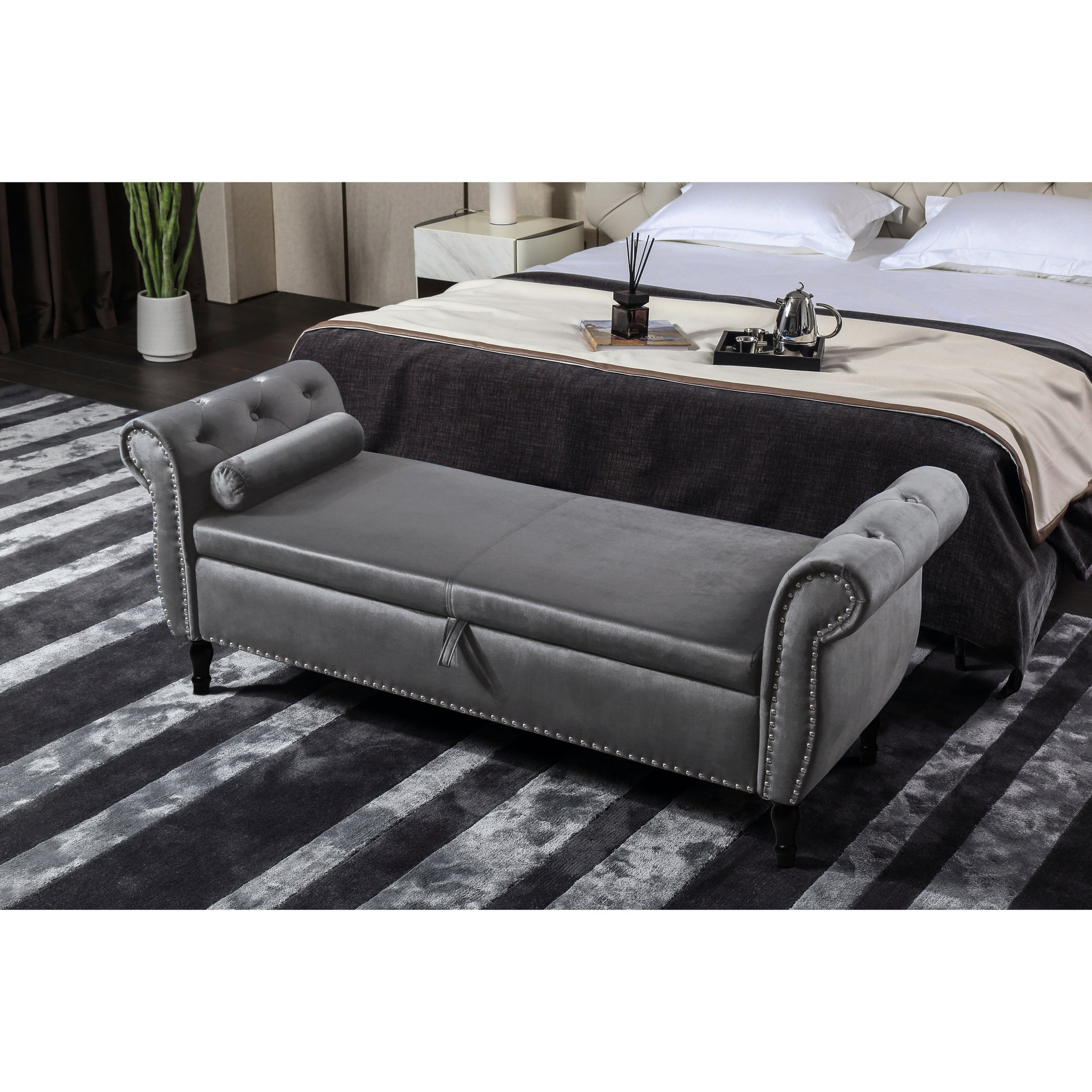 Upholstered Flip Top Bench | Ideal for End of Bed, Foot Rest ...