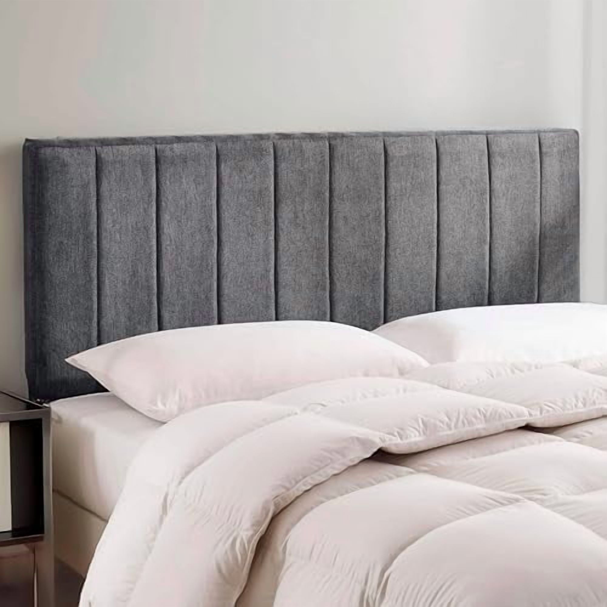 Upholstered Full Headboard - Easy Assemble Channel Stitched Headboard ...