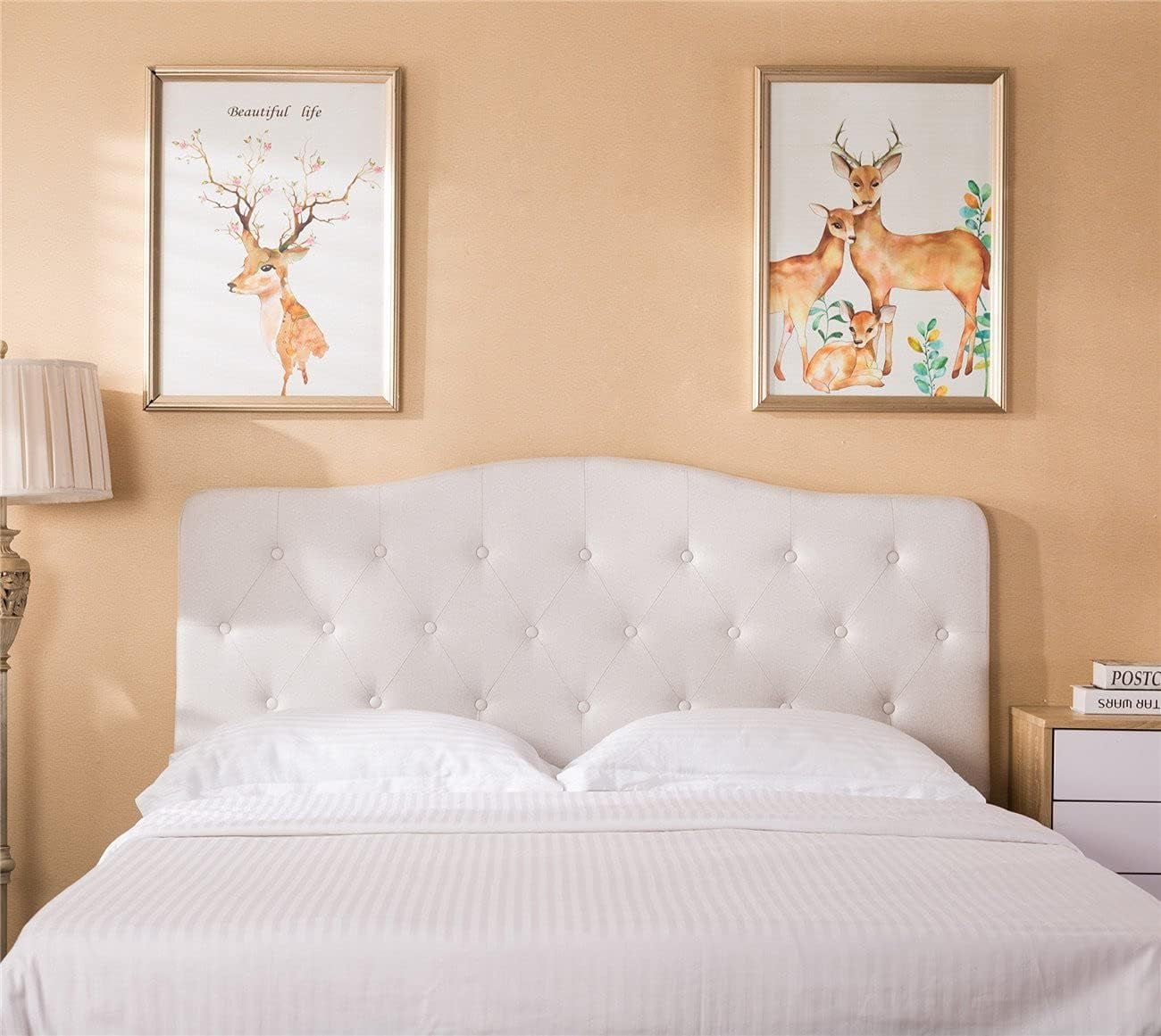 Upholstered Headboard Button-Tufted Adjustable Headboards Queen Size ...