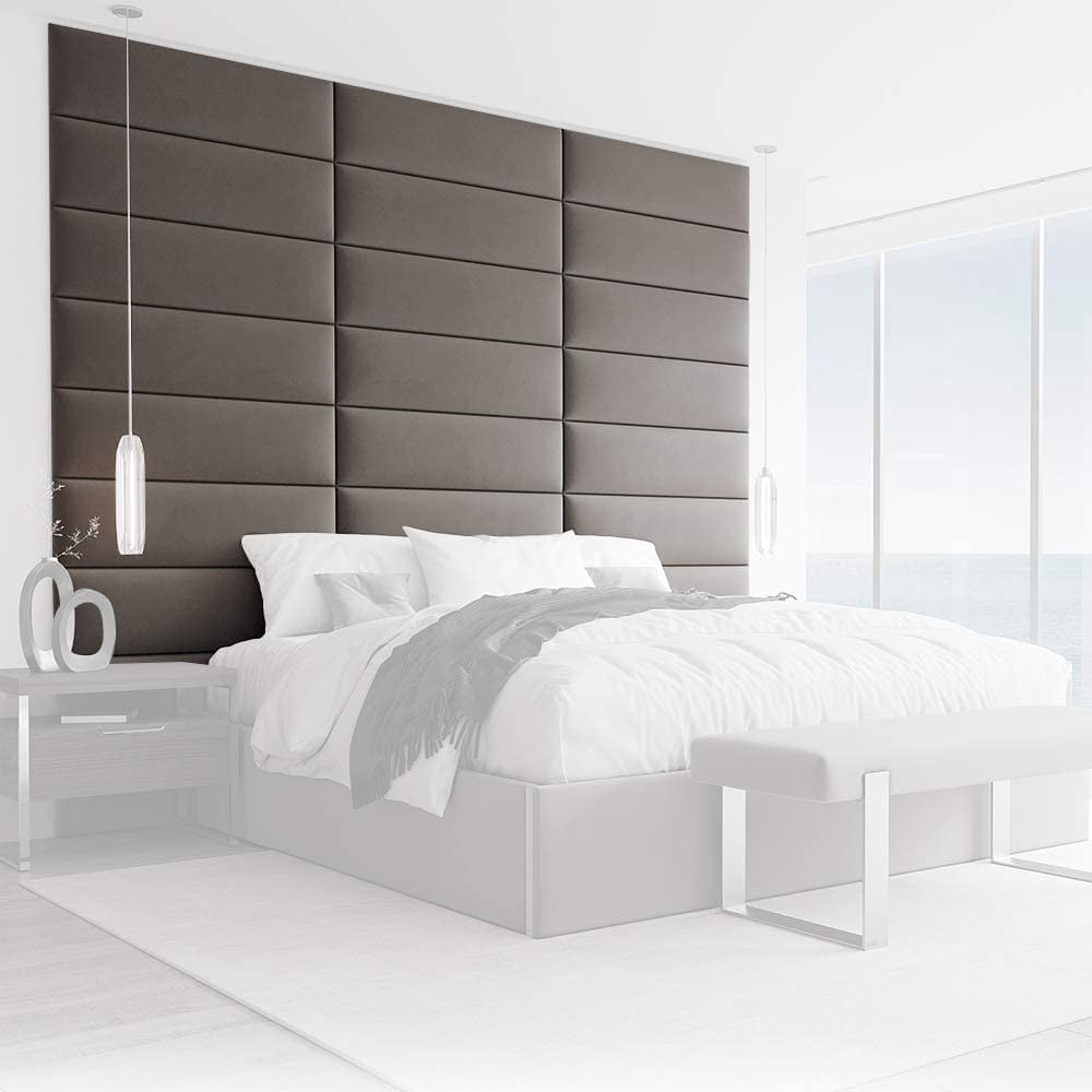 Upholstered Headboards - Accent Wall Panels - Velvet Gothic Grey ...
