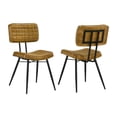 Upholstered Leather Dining Chairs Set of 2, Armless Side Chairs with ...