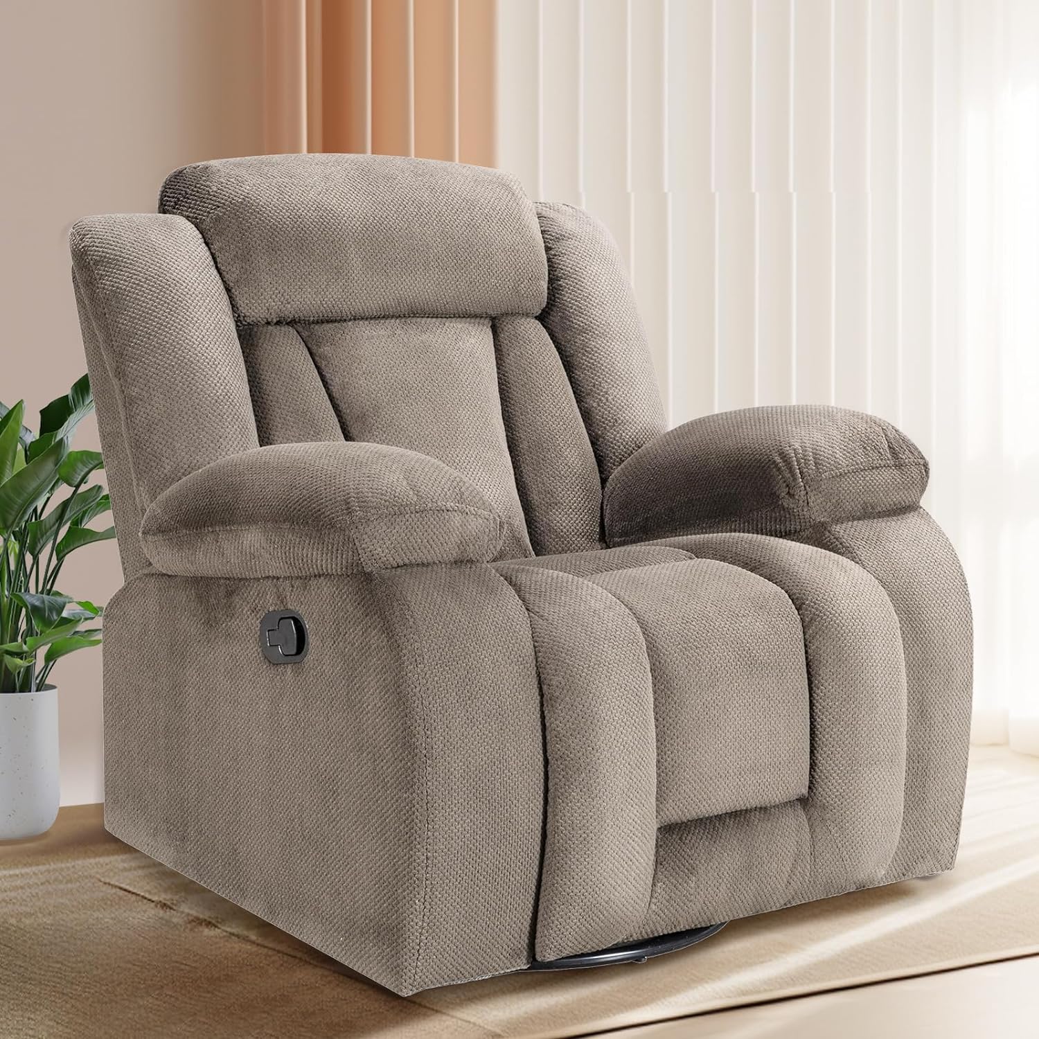HOMCOM Swivel Recliner Chair w/ Footrest, PU Leather Reclining Chair ...
