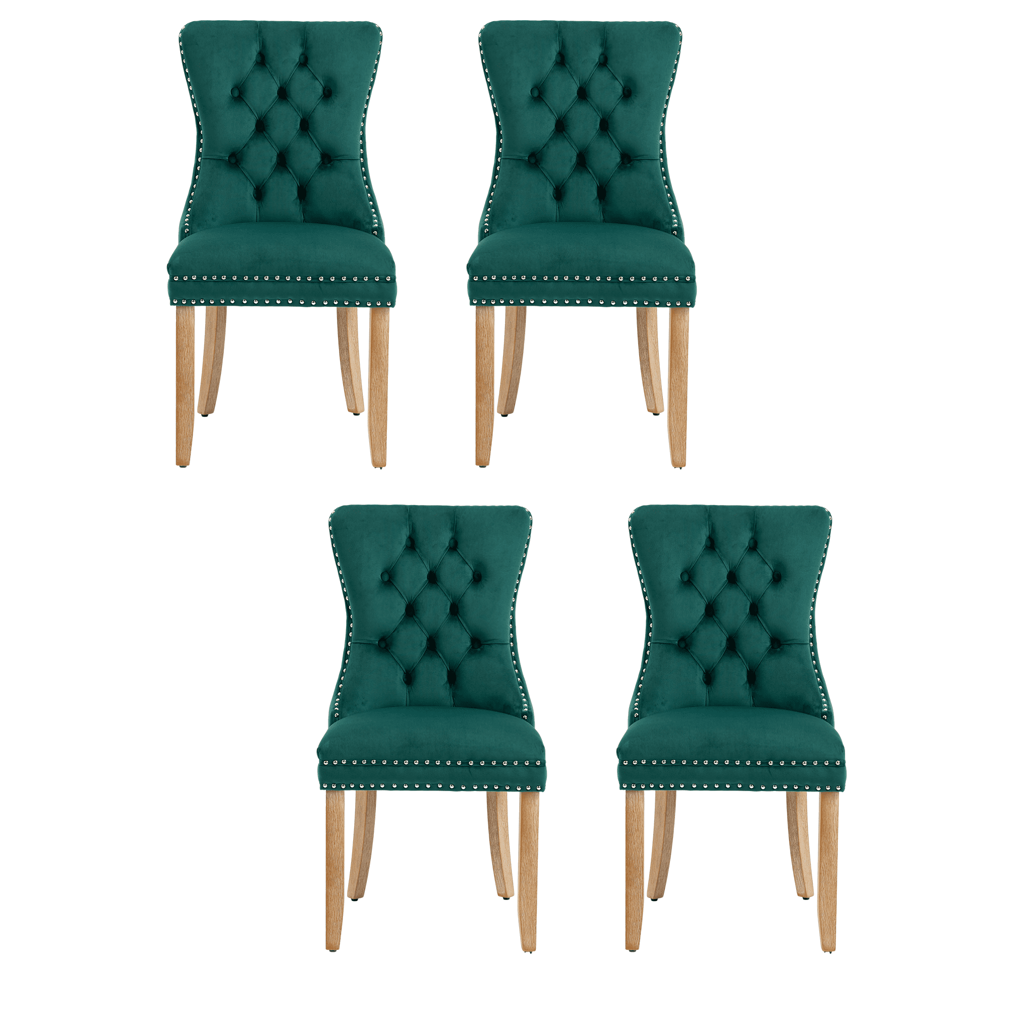 Upholstered Modern Dining Chairs with Solid Wood Legs, Dining Room ...