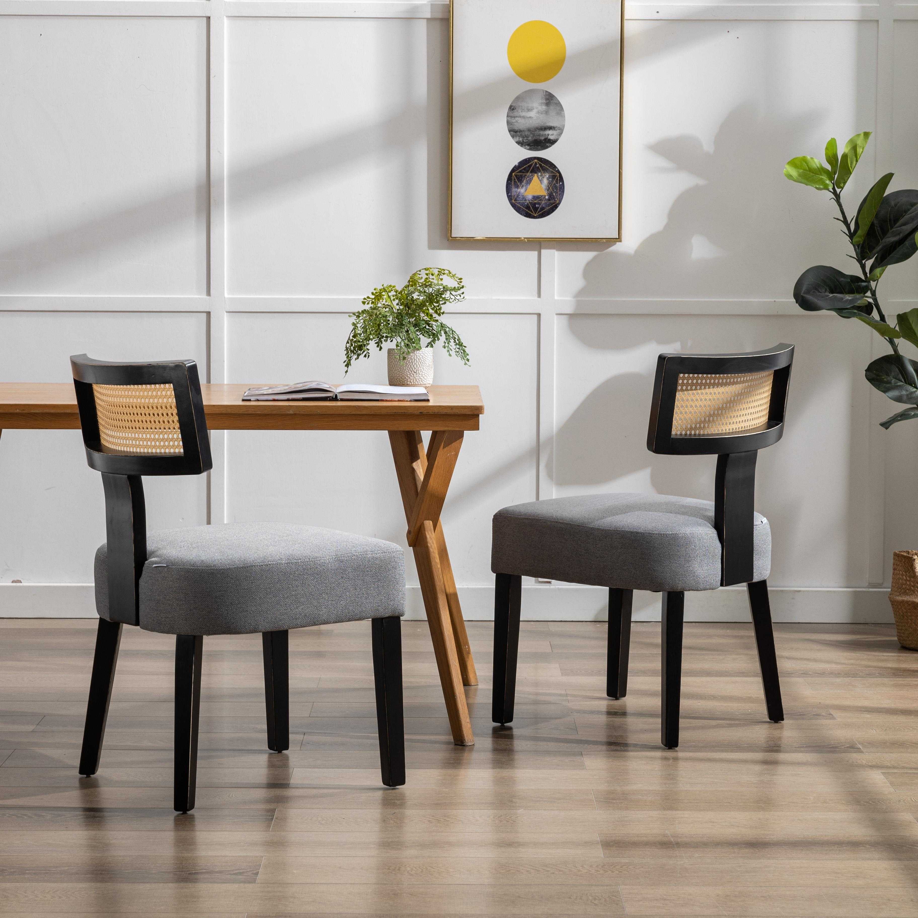 Upholstered Modern Lounge Chair with Solid Wood Legs, Dining Room ...