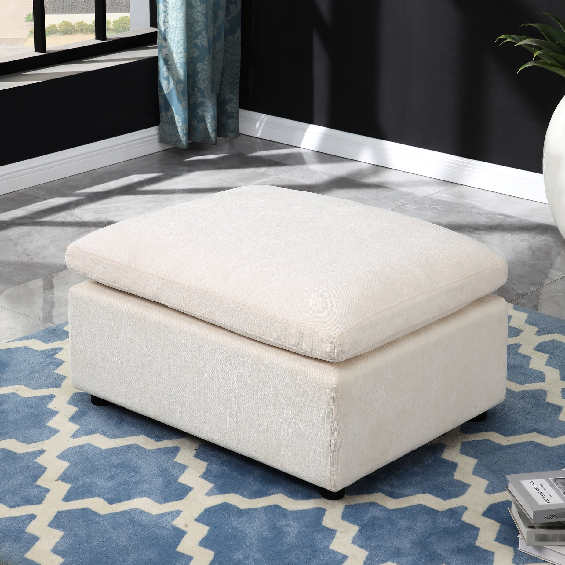 Upholstered Modular Ottoman | Movable Parts for Custom Room Layouts ...