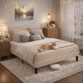 Aiho Full Size Bed Frame with Lift Up Storage, Modern Wingback ...
