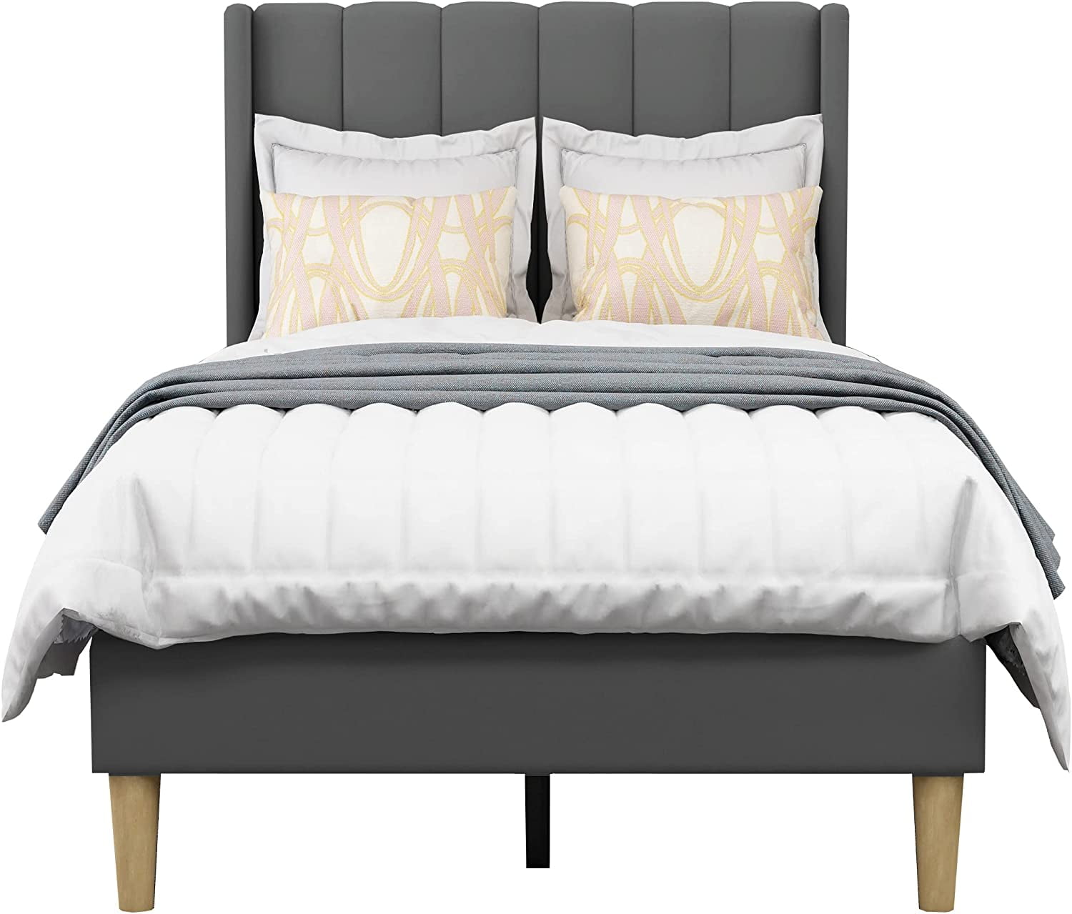 Nightell 14 Inches King Platform Bed Frame Heavy Duty Steel Slat ...