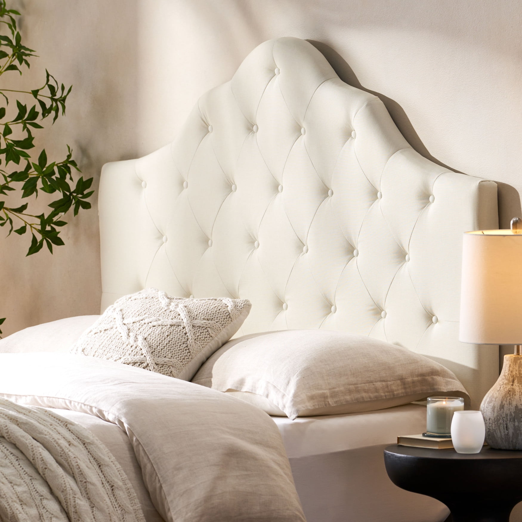 Upholstered QUEEN&FULL Cloud Headboard,Heavy Duty Button Tufted Bed ...