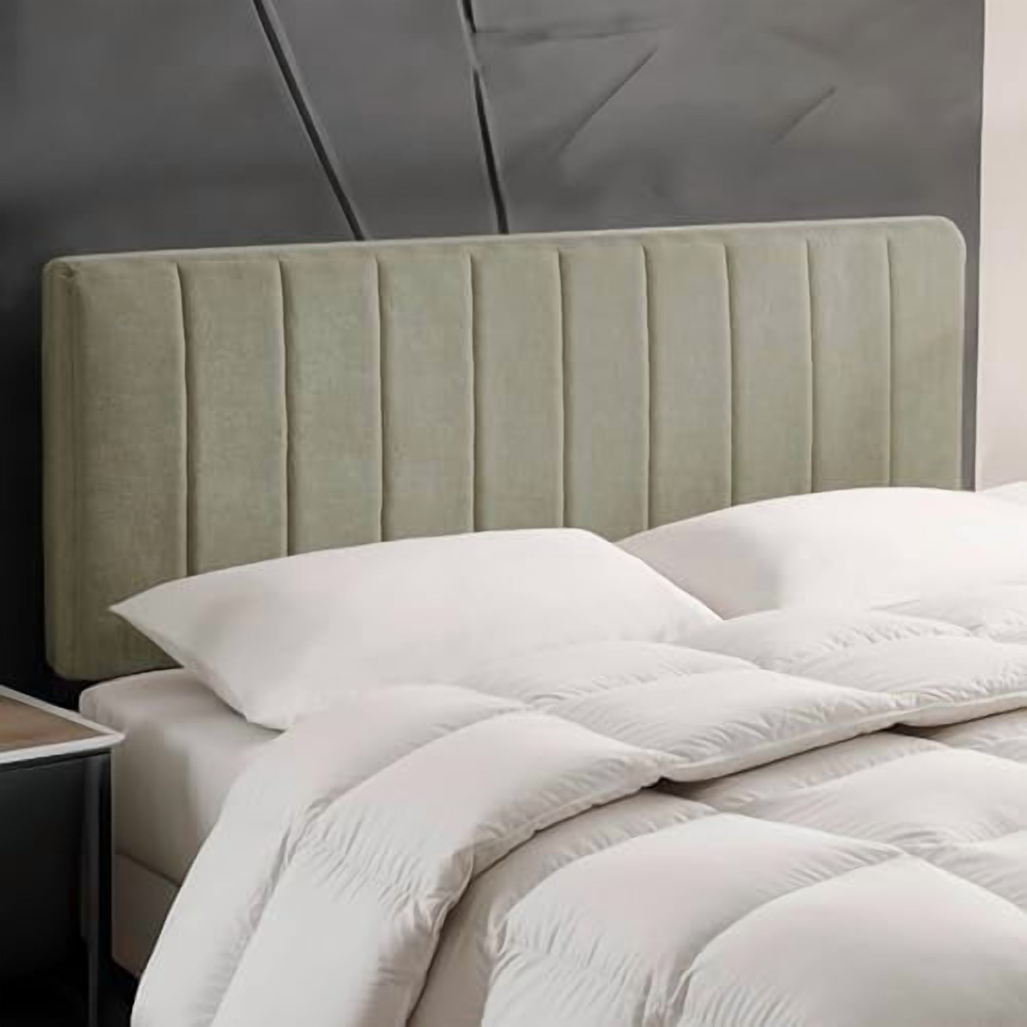 Upholstered Queen Headboard - Easy Assemble Channel Stitched Headboard ...