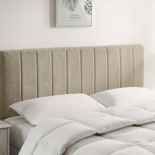 Upholstered Queen Headboard - Easy Assemble Channel Stitched Headboard ...