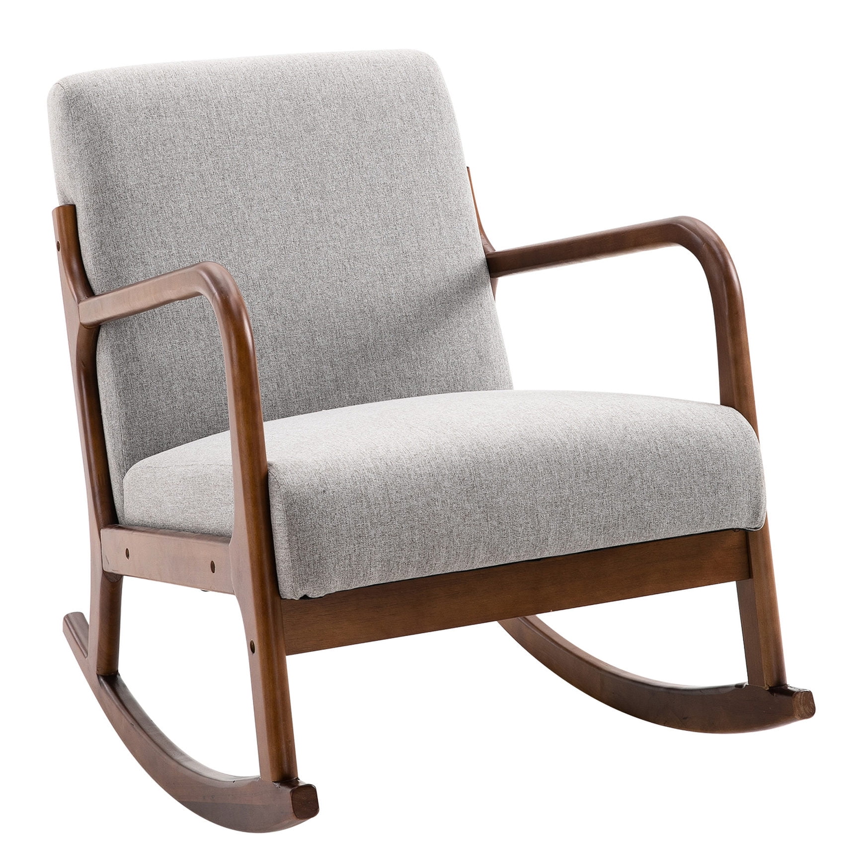 Upholstered Rocking Chair / Comfortable Backrest, Smooth Rocking ...